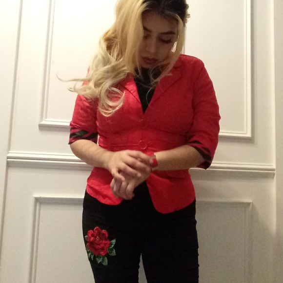 Jackets & Coats | Red Blazor | Poshmark